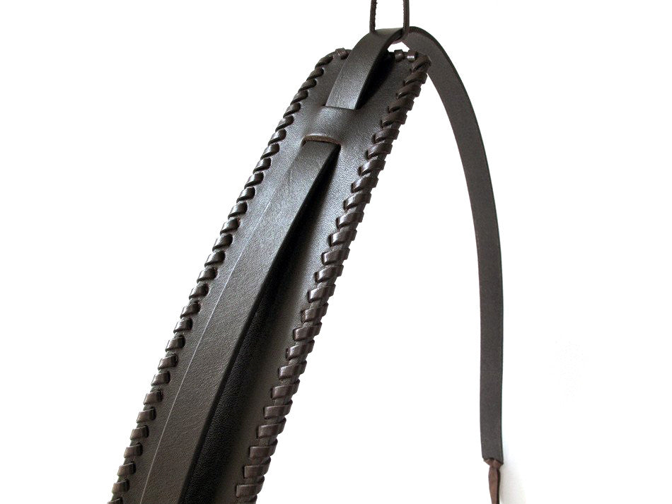 Laced Shoulder Skinny Leather Guitar Strap | HOLMES